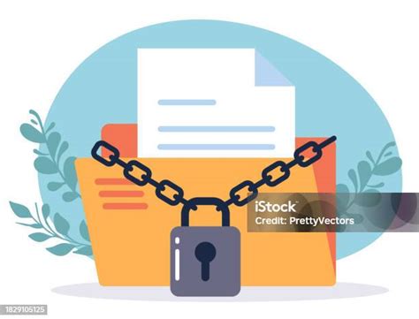 Confidential Files Document Folder Storage Locked Chained Concept