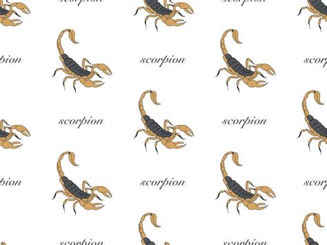 Premium Vector Scorpion Cartoon Character Seamless Pattern On White