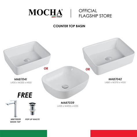 Mocha Premium Counter Top Basin Mwb7624 Sinki Tandas Toilet Bothroom Faucet Ceramic Sink Come