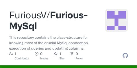 GitHub FuriousV Furious MySql This Repository Contains The Class Structure For Knowing Most