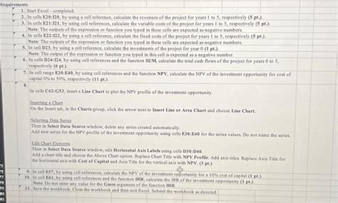 Solved Show Work In Excel Using The Correct Functions Show