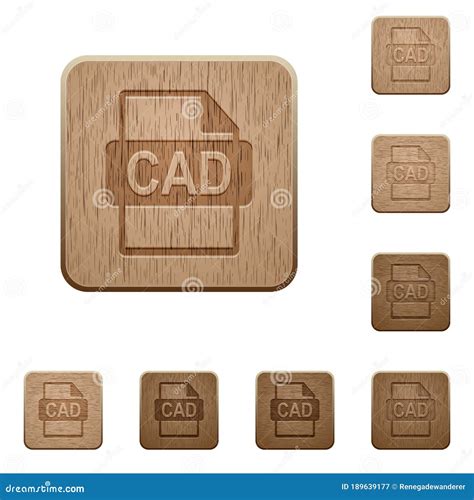 CAD File Format Wooden Buttons Stock Vector Illustration Of Aided Filetype
