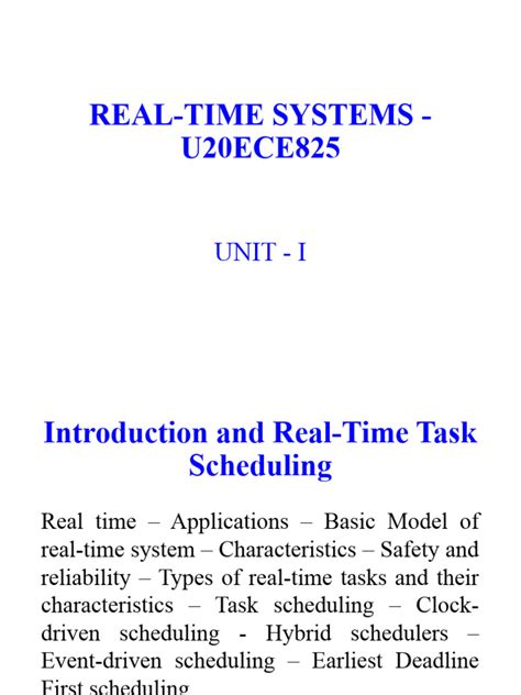 1 Introduction And Real Time Task Scheduling Pdf