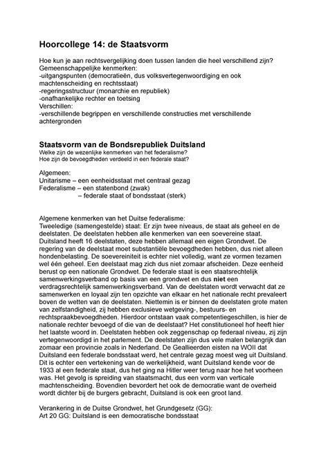 Hoorcollege Staatsrecht Hoorcollege De Staatsvorm Hoe Kun Je Aan Rechtsvergelijking