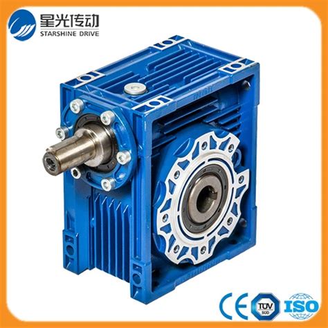 Power Transmission Aluminum Housing Worm Gearbox With Solid Input Shaft