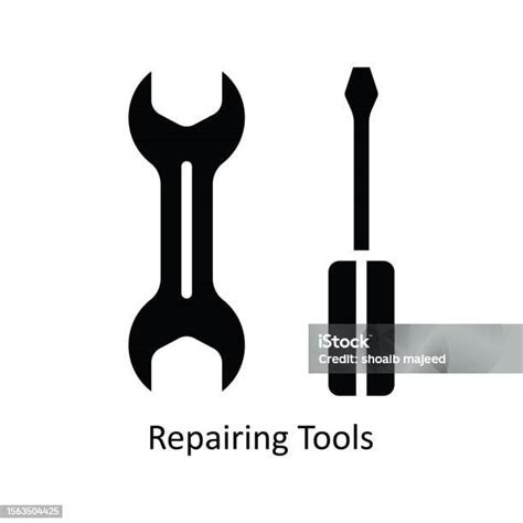 수리 도구 벡터 솔리드 아이콘 디자인 그림입니다 흰색 배경에 부엌과 가정 기호 Eps 10 파일 Diy에 대한 스톡 벡터 아트 및 기타 이미지 Istock