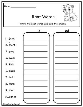 Root Word Prefix Suffix Practice By Work Of My Hand TPT