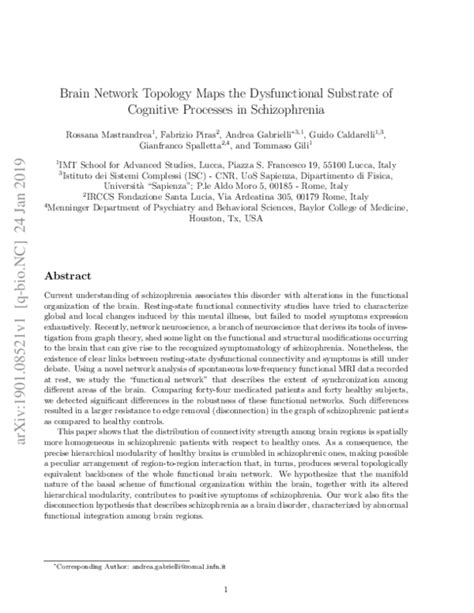 Pdf Brain Network Topology Maps The Dysfunctional Substrate Of