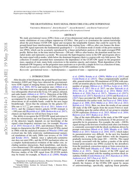 Pdf The Gravitational Wave Signal From Core Collapse Supernovae