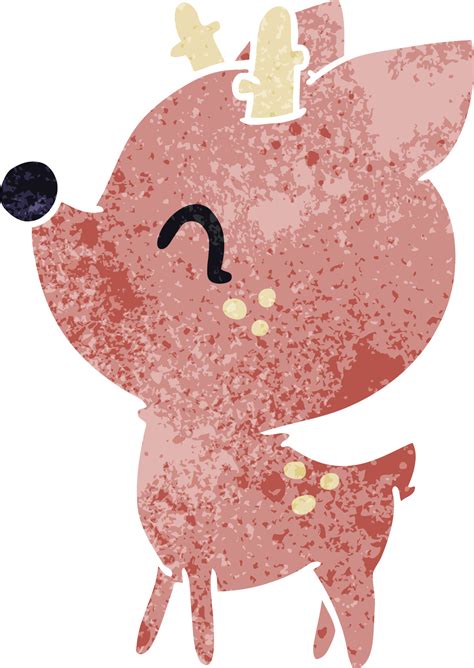 Retro Cartoon Of Kawaii Cute Deer 44289965 Png