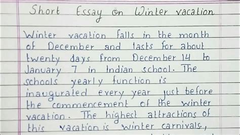 How I Spent My Winter Vacation Essay For Class 4 In English Sitedoct Org