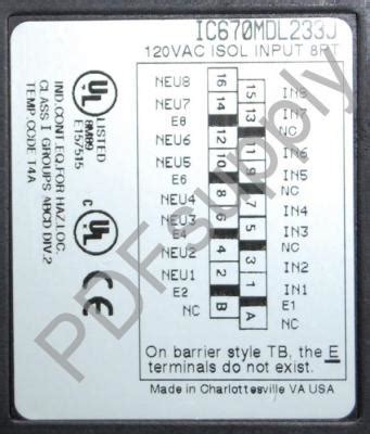 GE Fanuc Emerson IC670MDL233 In Stock Ships Overnight PDF Supply