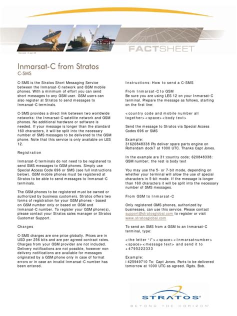 Inmarsat C C Sms Pdf Short Message Service Gsm