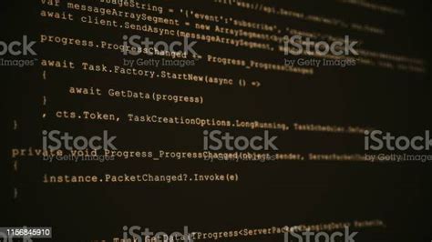 3d hacking code data flow stream on sepia screen with typing coding
