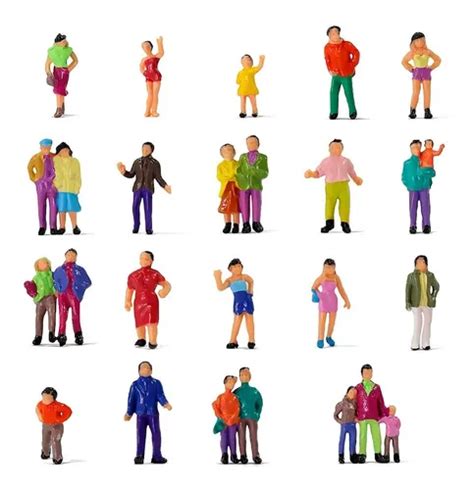 10 Miniaturas Pessoas Família Escala Ho 187 Maquetes à Venda Em