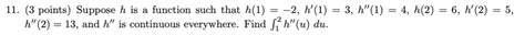Solved 11 3 Points Suppose H Is A Function Such That Chegg Com