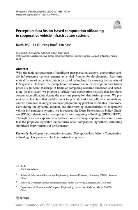 perception data fusion based computation offloading in cooperative