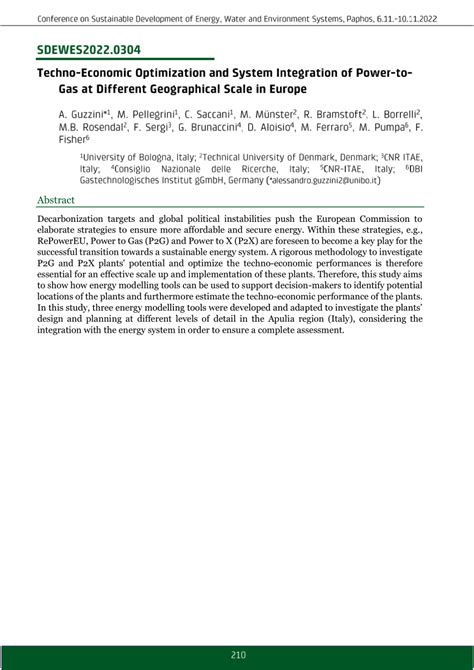 Pdf Techno Economic Optimization And System Integration Of Power To