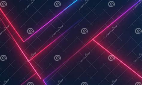 Digital Dark Blue Background With Diagonal Lines In Red And Purple Neon Colors Creating Dynamic