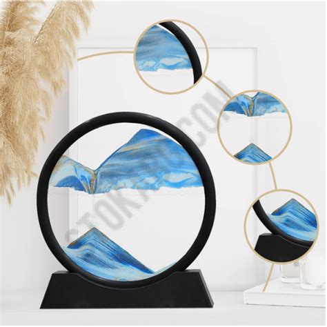 3d Пясъчен часовник с движещ се пейзаж Пясъчен живопис Син 6637 ᐉ Stokabg