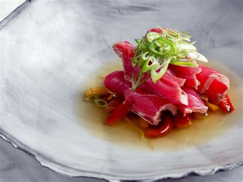 Tuna Tataki With Ponzu Recipe Michael Lewis Food Network