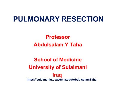Pulmonary Resection Ppt