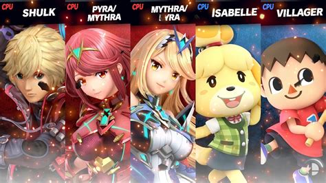 Shulk & Pyra & Mythra (Xenoblade Chronicles) vs Isabelle & Villager (Animal Crossing) - YouTube
