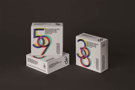 时尚逼真精致高端纸盒包装盒PSD样机模型 041 果觅网gooodme