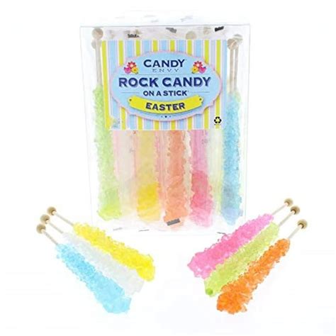 Easter Rock Sugar Sticks 18 Indiv Wrapped Pastel Colors