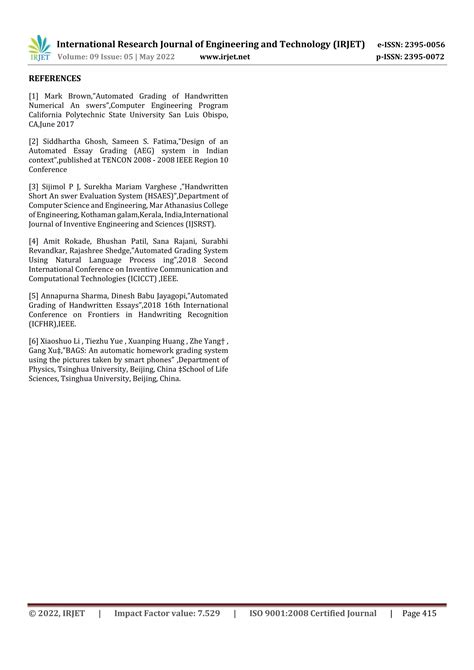 Automatic Grading Of Handwritten Answers PDF