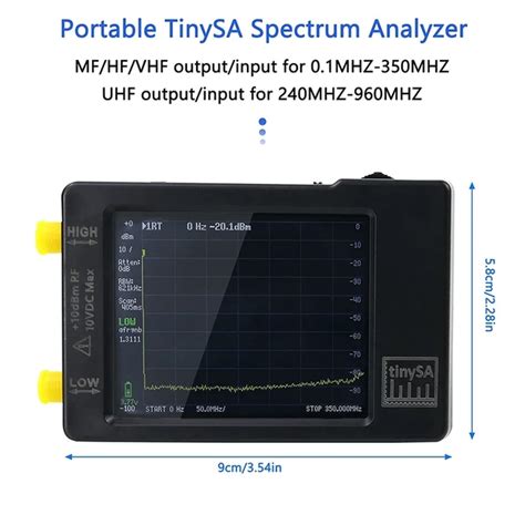 Upgraded Tinysa Spectrum Analyzer Mf Hf Vhf Uhf Input For And Uhf Input For 240mhz 960mhz Signal