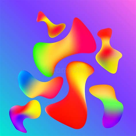 Abstract Background Of Colorful Amorphous Shapes Pattern With Gradients Stock Illustration