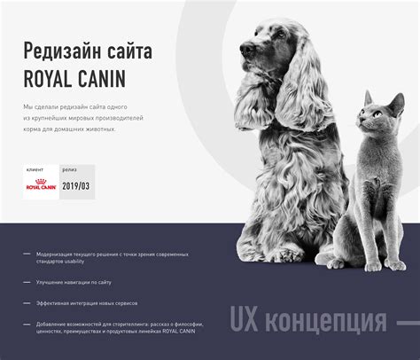 Редизайн сайта ROYAL CANIN on Behance