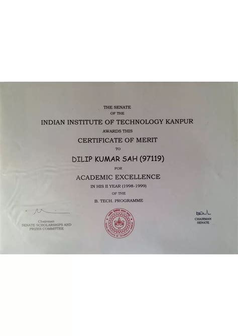 Iit Kanpur Certificate Of Merit Pdf