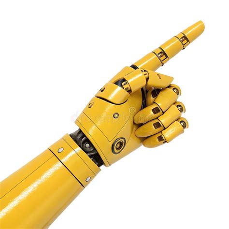 Ai Yellow Robot Hand Pointing Index Finger Stock Illustration Illustration Of Index