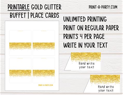 Buffet Labels Printable