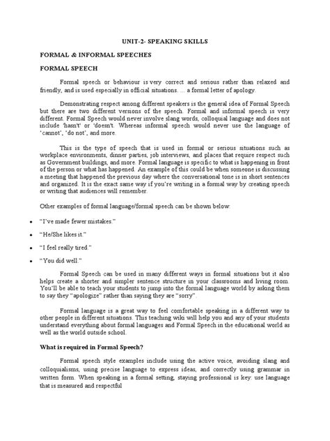 Oec Unit2 Notes Pdf Slang Speech