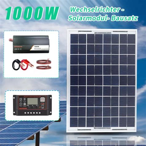 W SOLARANLAGE KOMPLETTPAKET Solarpanel Inverter Kit Solarmodul Wohnmobile EUR PicClick FR