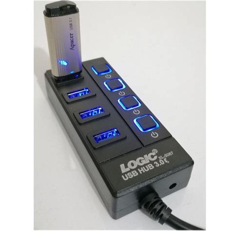 Logic 4 Ports Usb 3 0 Hub Led Usb Hub With Switch Super Speed 5gbps