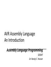AVR AssemblyLanguage.pdf - AVR Assembly Language An Introduction Assembly Language Programming ...