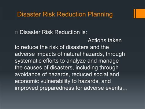 Disaster Risk Reduction Planning Ppt