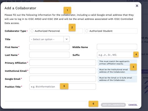 Updates To Add Collaborator Modal · Issue 174 · Icgc Argodac Ui · Github