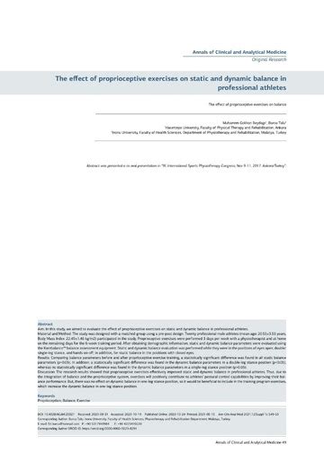 The Effect Of Proprioceptive Exercises On Static And Dynamic Balance In Professional Athletes