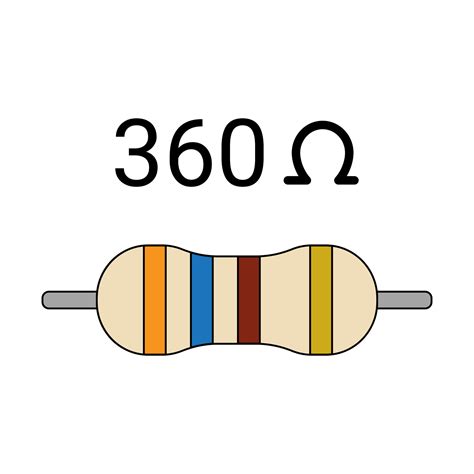 360 Ohm Resistor Four Band Resistor 26567149 Vector Art At Vecteezy