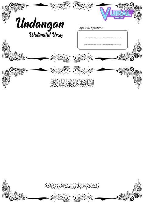 Download Bingkai Undangan Tahlil Syukuran Walimah Png Word Vuiral