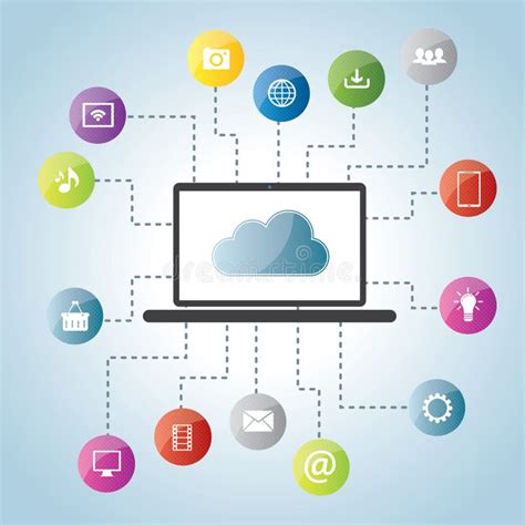 cloud computing big data analysis and data mining stock vector