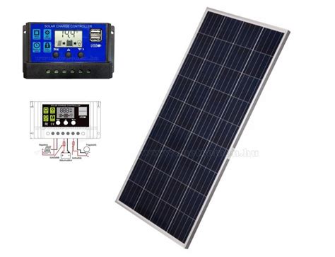 12v 180 Watt Napelemes Töltő Szett Töltésvezérlővel Poly Sol