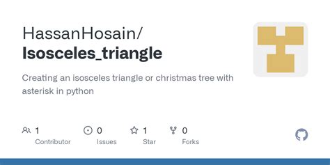 Github Hassanhosain Isosceles Triangle Creating An Isosceles Triangle Or Christmas Tree With