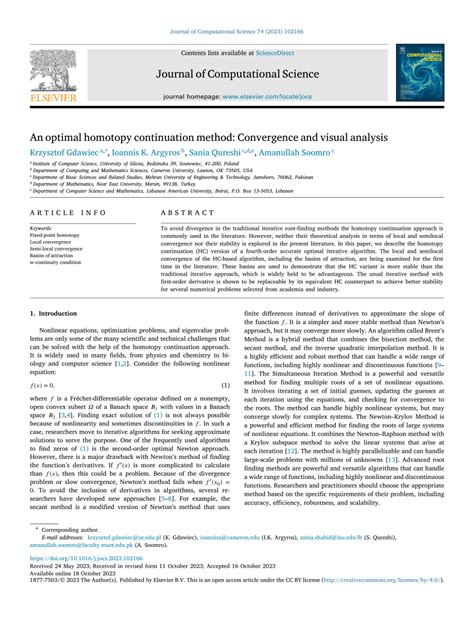 pdf an optimal homotopy continuation method convergence and visual