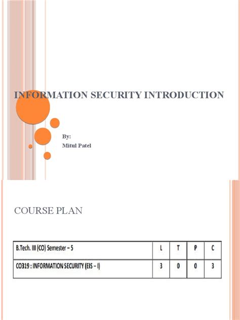 Information Security Introduction By Mitul Patel Pdf Information